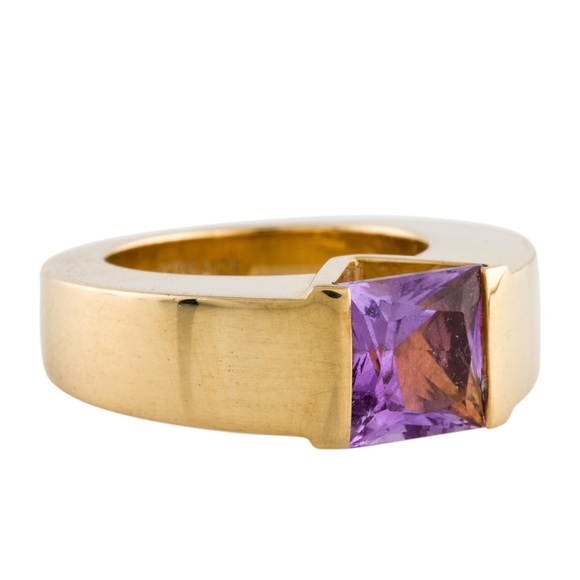 Versace | Jewelry | Versace Amethyst 8kt Gold Cocktail Ring | Poshmark